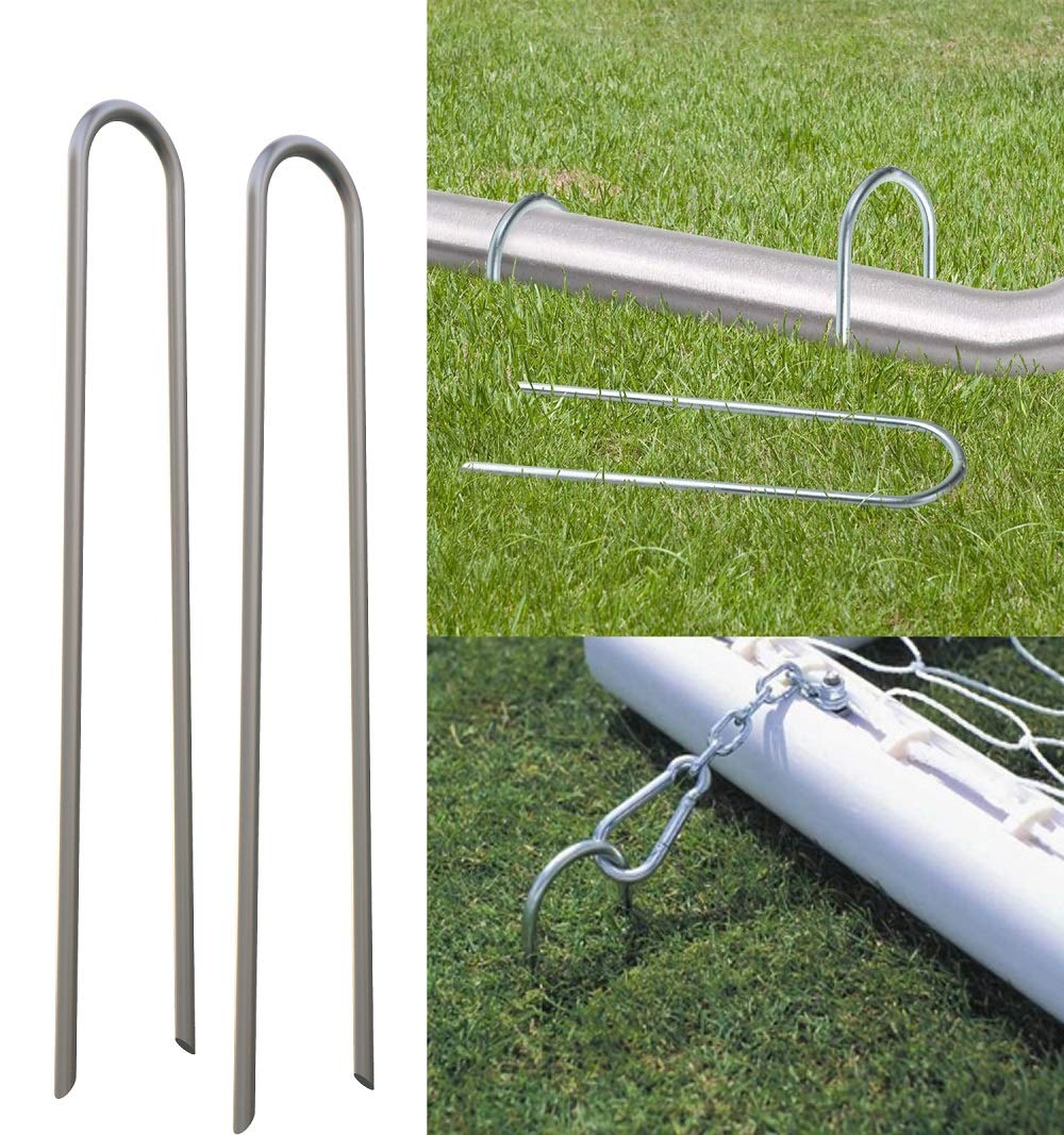 MySit 25 Pack 12 Inch Garden Stakes Heavy Duty 11 Gauge Galvanized Yard Staples U Pegs Fences Drip Irrigation Securing Stakes 1/2-Inch to 1-5/8-Inch Loop Stake for Anchoring Lawn Drippers Soaker Hose