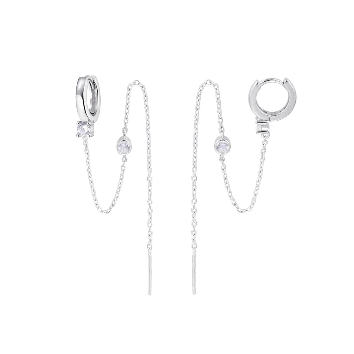 SLUYNZ 925 Sterling Silver Helix Piercing Earrings Crawler Wrap Chain for Women Ear Cuff Top Ear Hoop Earrings Multi Piercing Earrings Long Chain (B-Gold Plated)