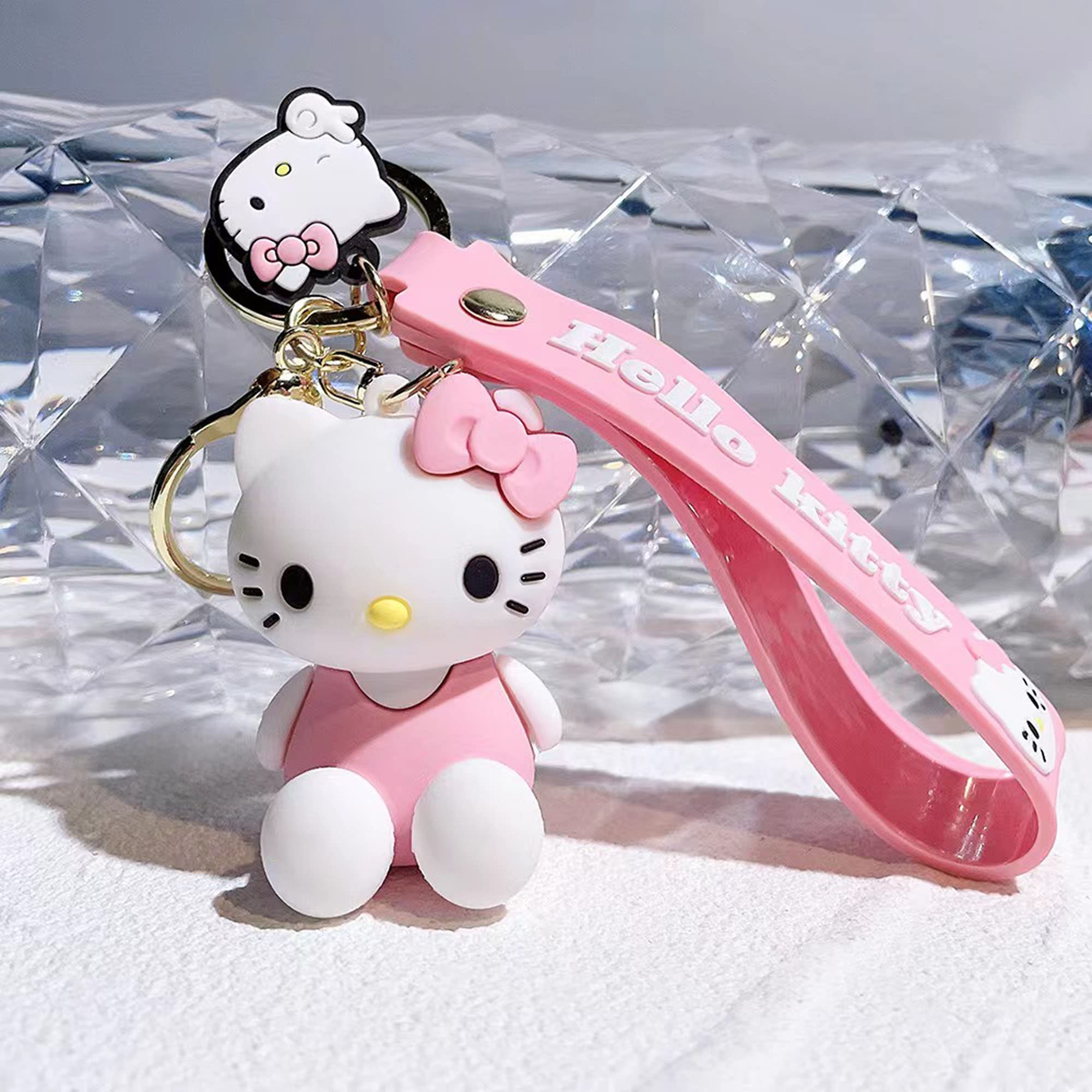 Xerial Cute kitty keychain, cartoon cat keychain, kawaii kitty accessories,kitty charms, kitty car accessories,kitty key chains,Bag Purse Backpack Accessories, gift for Girls Women