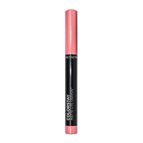 REVLON ColorStay Matte Lite Crayon Lipstick with Built-in Sharpener, Smudge-proof, Water-Resistant Non-Drying Lipcolor, 001 Tread Lightly, 0.049 oz