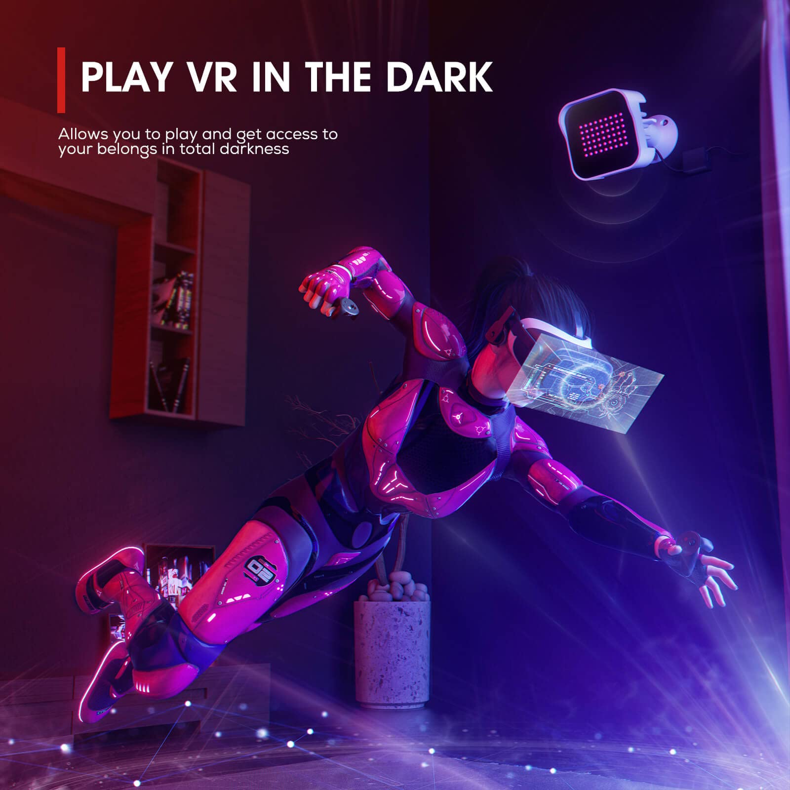 Tendelux DI10V IR Illuminator for VR Headsets, Wide Angle Infrared Light for Enhancing Tracking Sensitivity in The Dark, Compatible with Meta Quest 2 & More