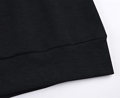 LYXIOF Womens Off Shoulder Sweatshirt Slouchy Long Sleeve Shirts Pullover Tops Black L