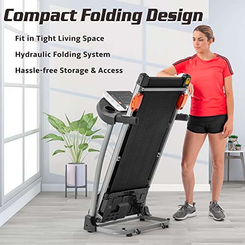 Merax Folding Treadmill 2.5HP Foldable Home Fitness Equipment with LCD for Walking & Running Treadmill with Incline 7.5MPH Treadmills for Home Cardio Exercise Machine