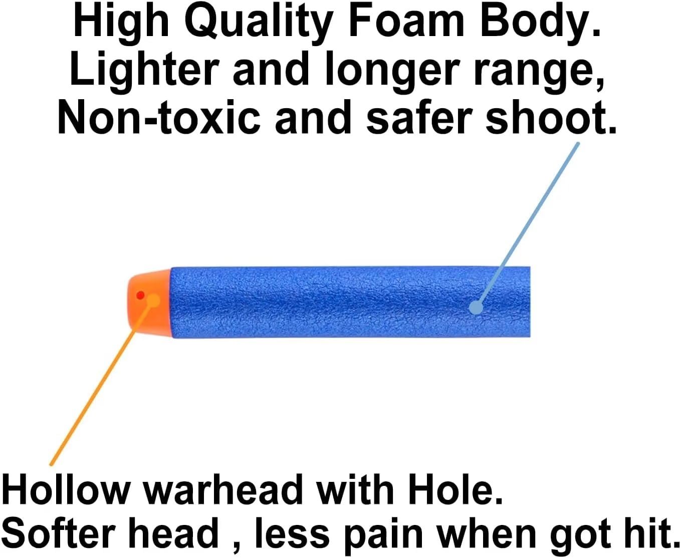 Little Valentine 200-Dart Bullets Refill Pack for Nerf N-Strike Elite 2.0 Series β Compatible with All Elite Blasters Blue