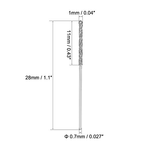 uxcell 1mm Diamond Twist Drill Bits High Speed Steel for Glass Sea Shells Stone Tiles 2 Pcs