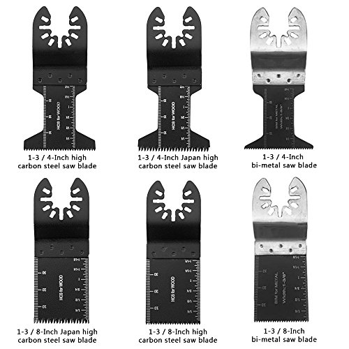 Littlegrass 20pcs Bi-Metal/Wood Universal Oscillating Saw Blades Multitool Quick Release Tool Blades For Fein Multimaster Dewal Porter Rockwell Cable Black Decker Bosch Craftsman Dremel Chicago