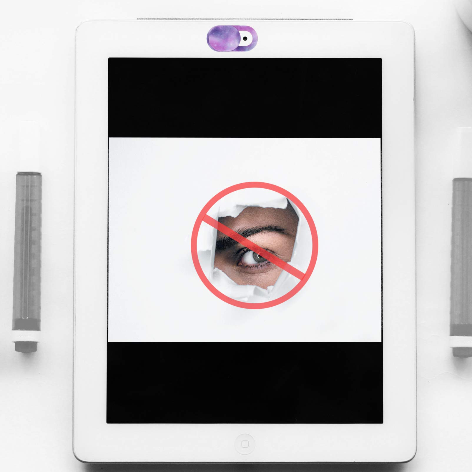 UKCOCO 18 Pcs Camera Privacy Cover Privacy Webcam Computers Laptops Camera Cover Slide Phone Camera Cover Desk Trash Can Web Camera Cover for Laptop Accessories Tablet Slider Purple