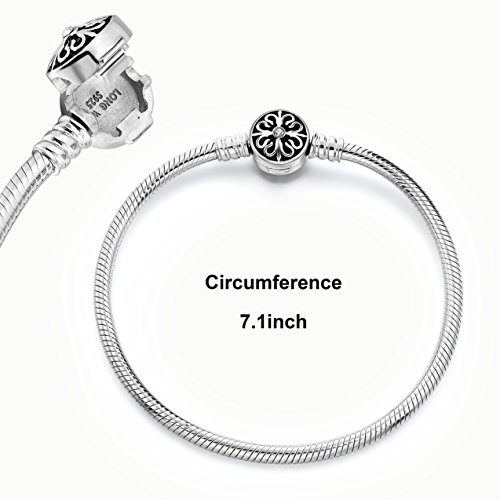 Long Way 925 Sterling Silver Snake Chain Bracelet Basic Charm Bracelets for Teen Girls Women