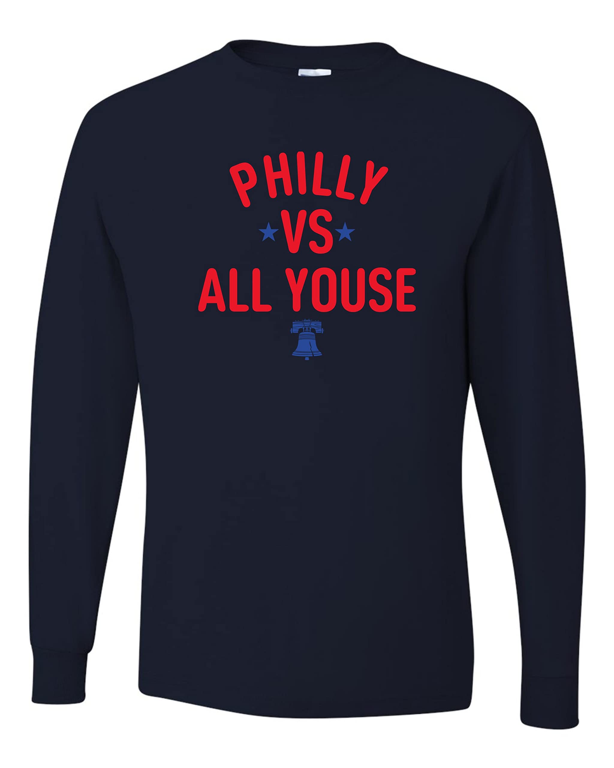 Squatch King Threads X-Large Black Mens Philly vs All Youse Long Sleeve T-Shirt