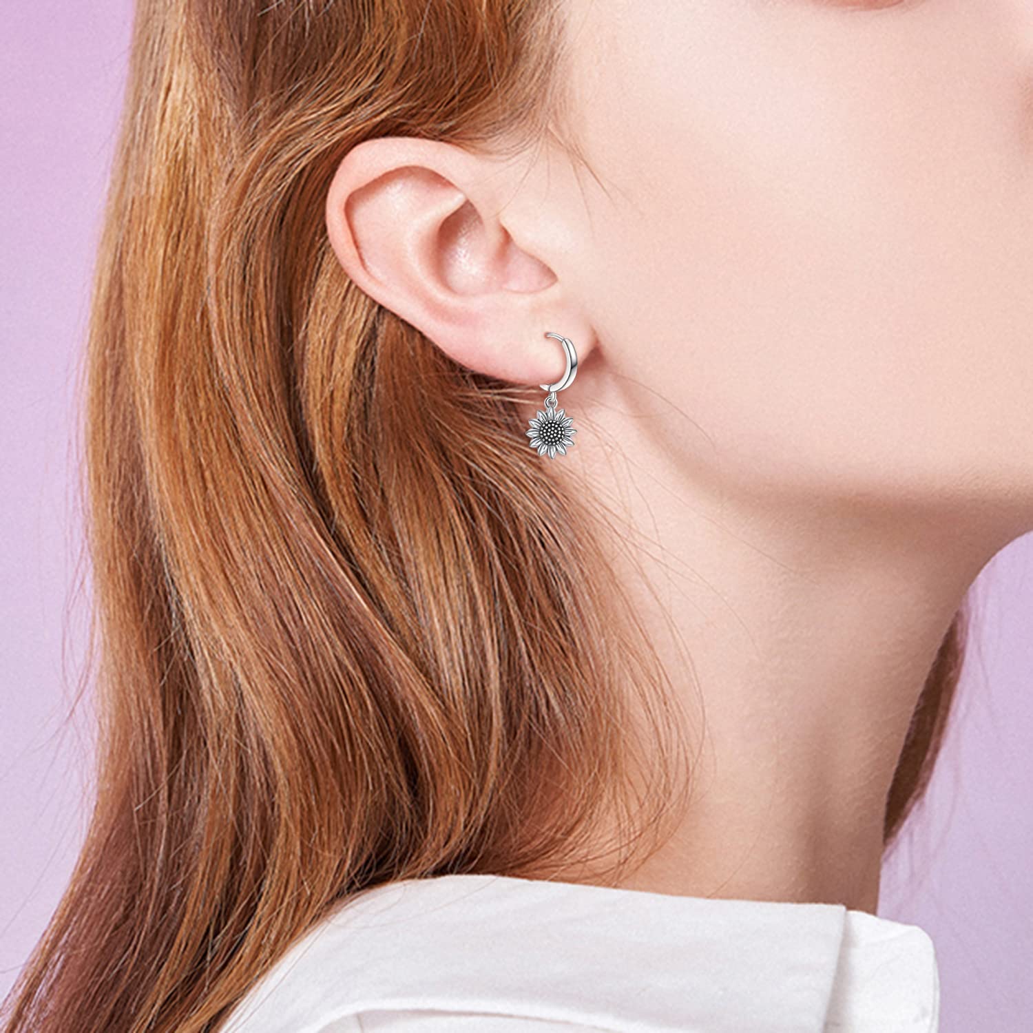 POPLYKE Butterfly Hoop Earrings Sterling Silver Butterfly Earrings for Women Birthday