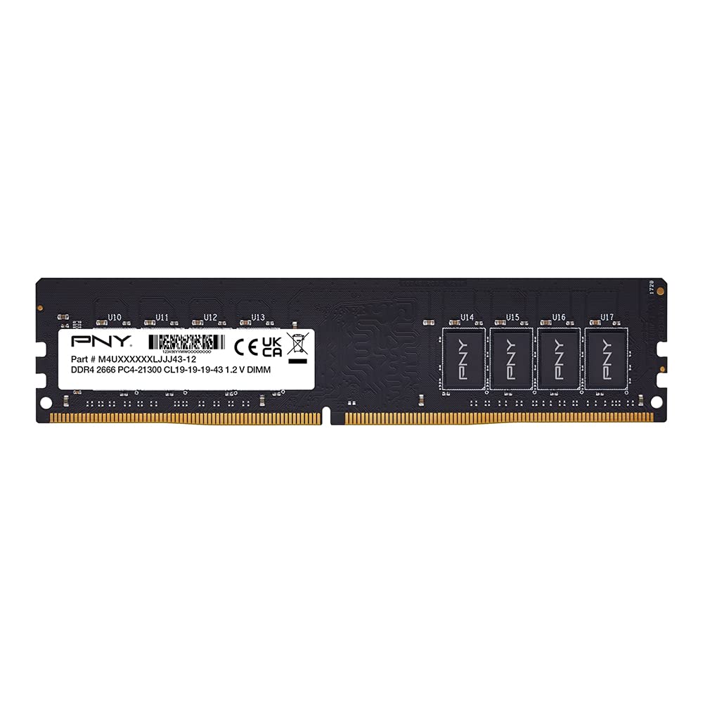 PNY Performance 16GB DDR4 DRAM 2666MHz (PC4-21300) CL19 (compatible with 2400MHz or 2133MHz) 1.2V Desktop (DIMM) Computer Memory – MD16GSD42666-TB