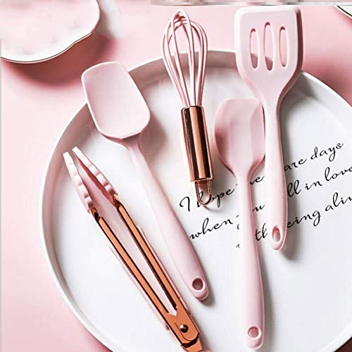 LMMDP Silicone Utensils Set Cooking Kitchenware Set Tongs Spatula Soup Spoon Non-stick Shovel Oil Brush Kitchen Tool