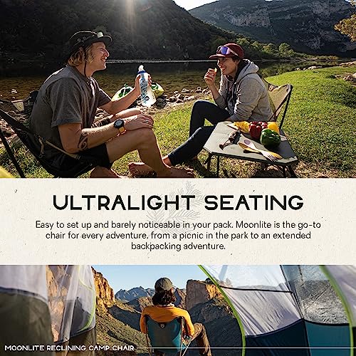 NEMO Moonlite Reclining Camp Chair | Portable Backpacking and Camping Chair with Adjustable and Foldable Options, Goodnight Grey