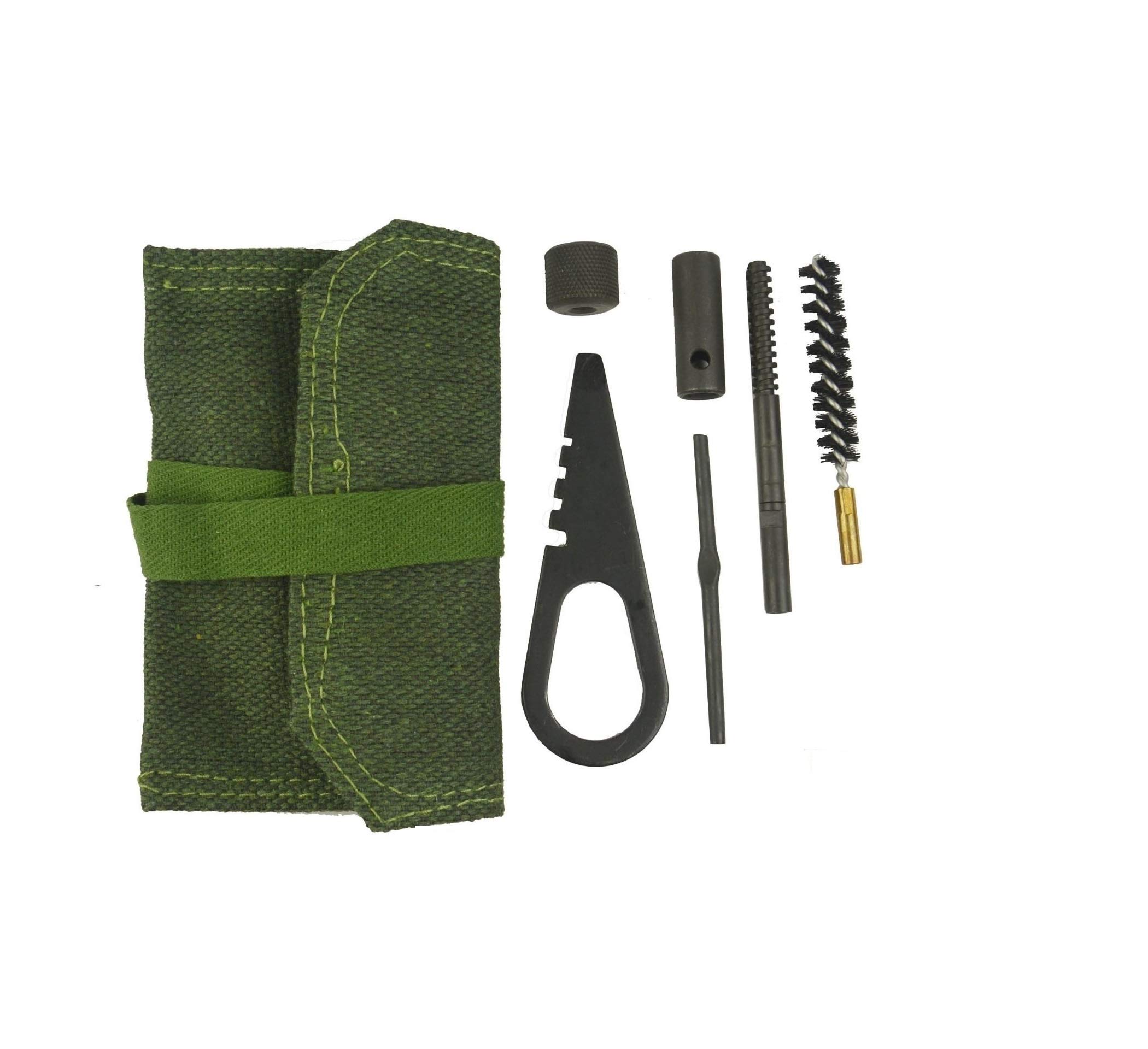 Mosin Nagant Cleaning Kit and Tools, Regular Green Pouch Hold The 6PC Set Including Brush, Jag, Cleaning Rod Attachment,Rod go Through Cap, etc.