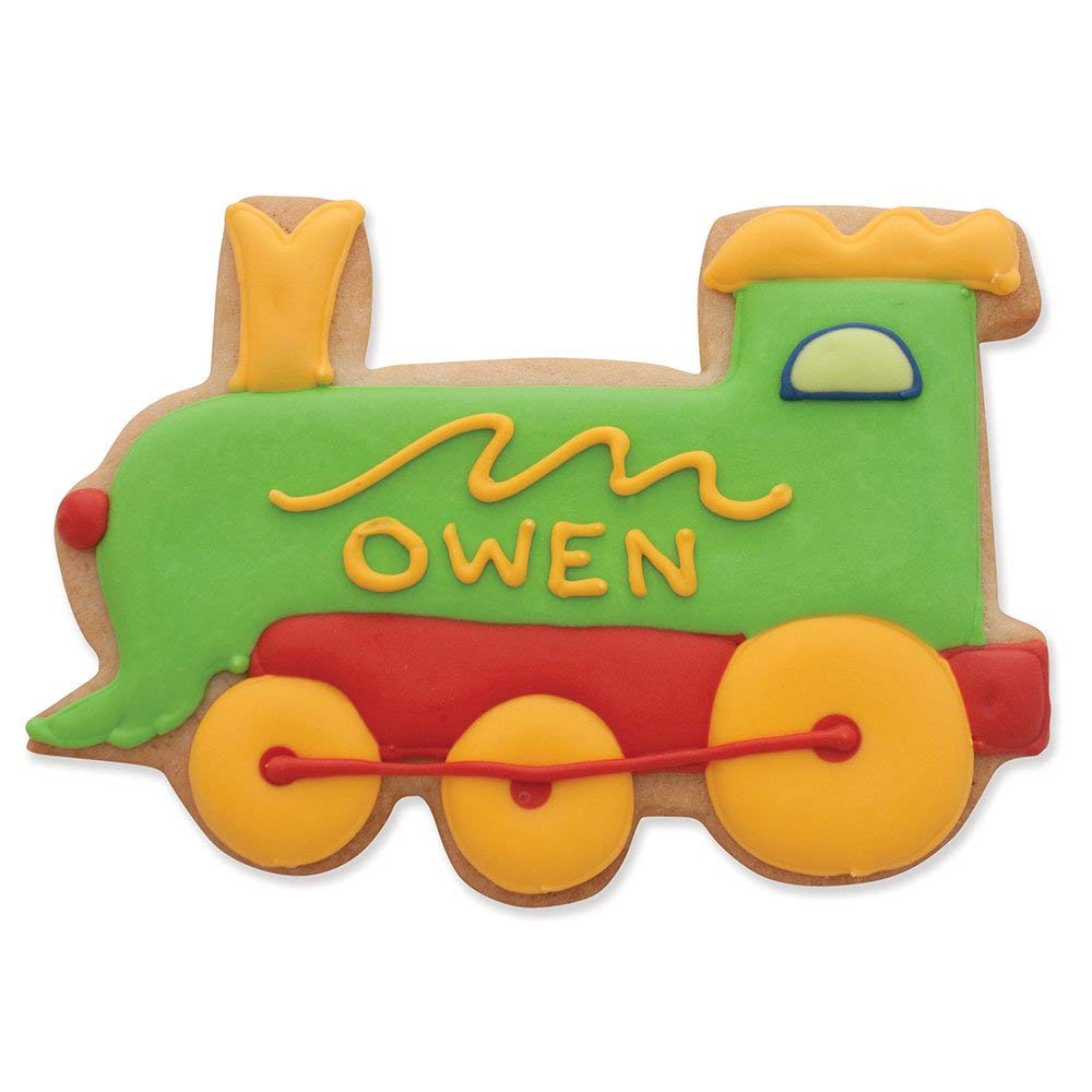 Train Railroad Cookie Cutters 3-Pc. Set Made in USA by Ann Clark, Train Engine, Caboose, Railroad Crossing Sign