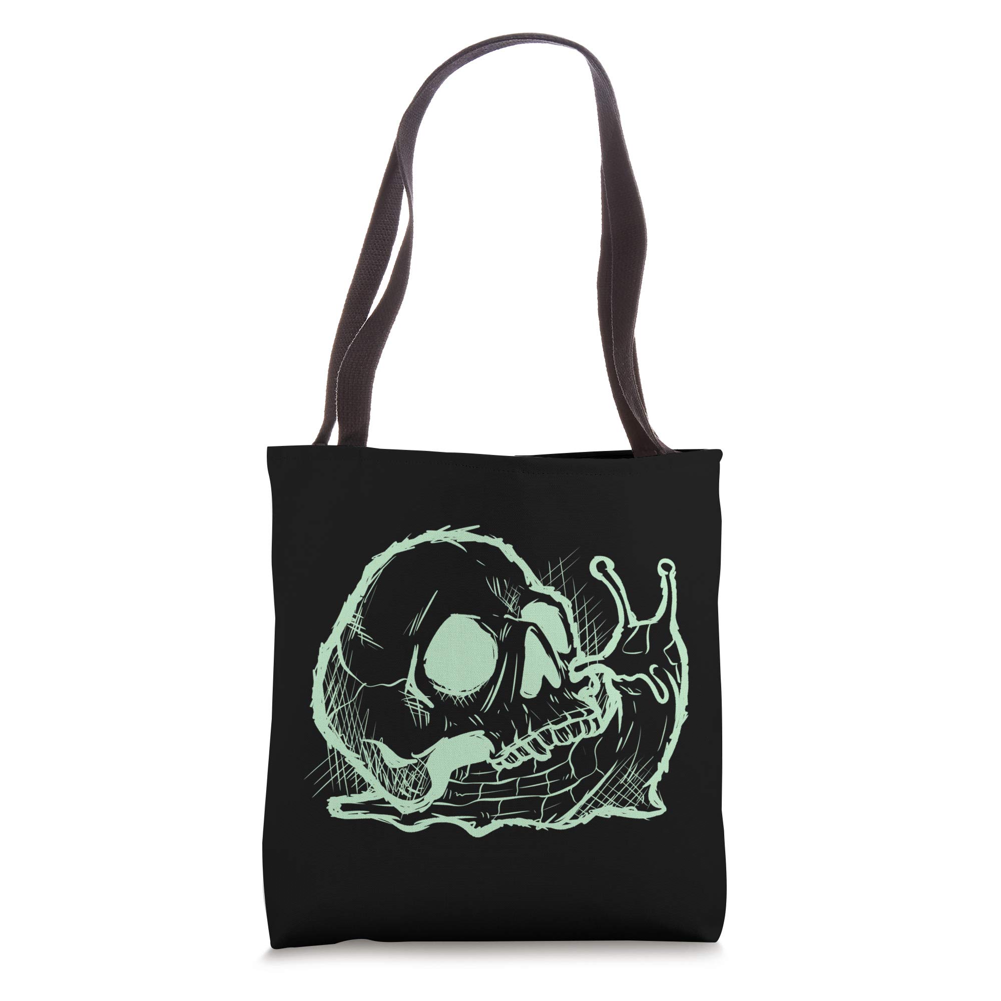 Occult Goth Gothic Emo Dark Creepy Skull Snail Witchcraft Tote Bag