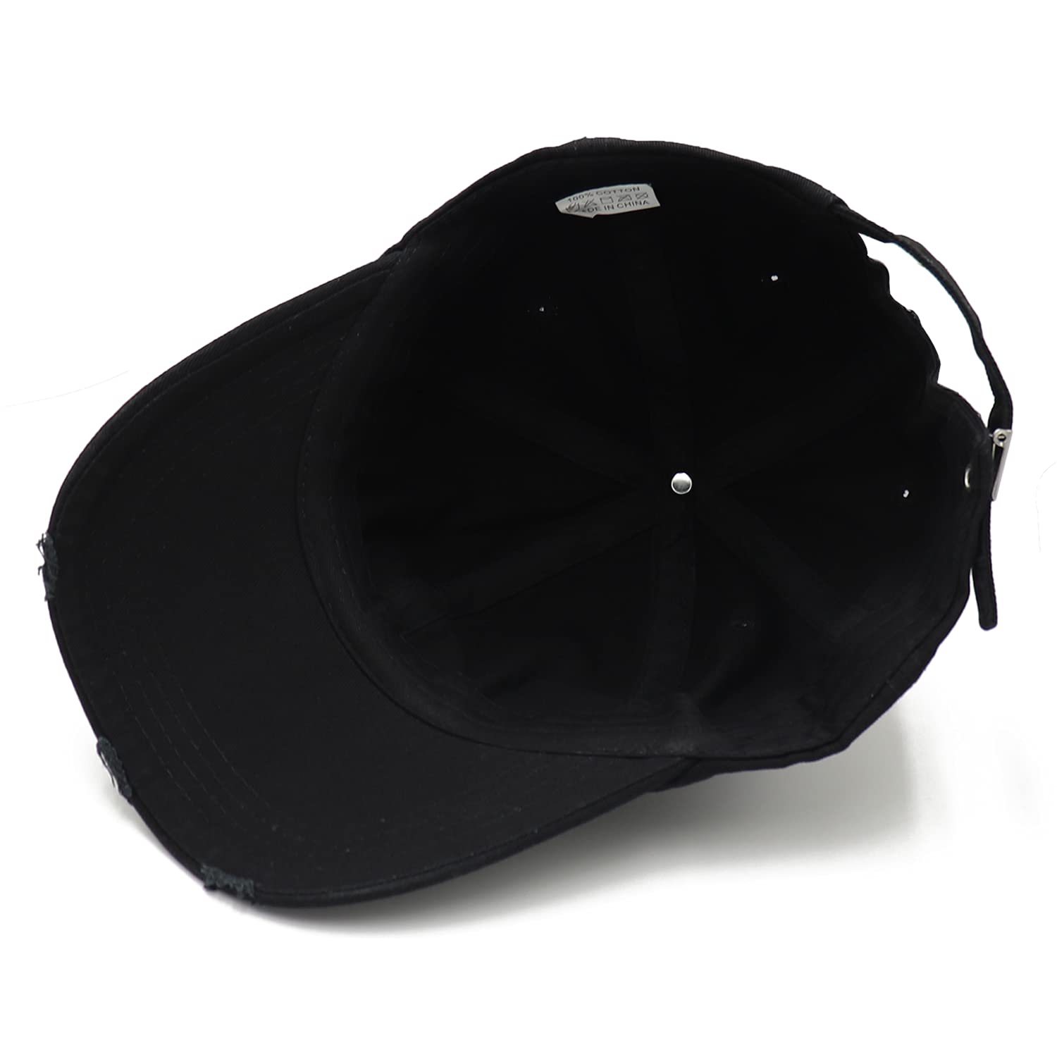 Ripped Patch Baseball Cap Vintage Distressed Low Profile Unstructured Cotton Dad Hat Adjustable for Women Men (White)