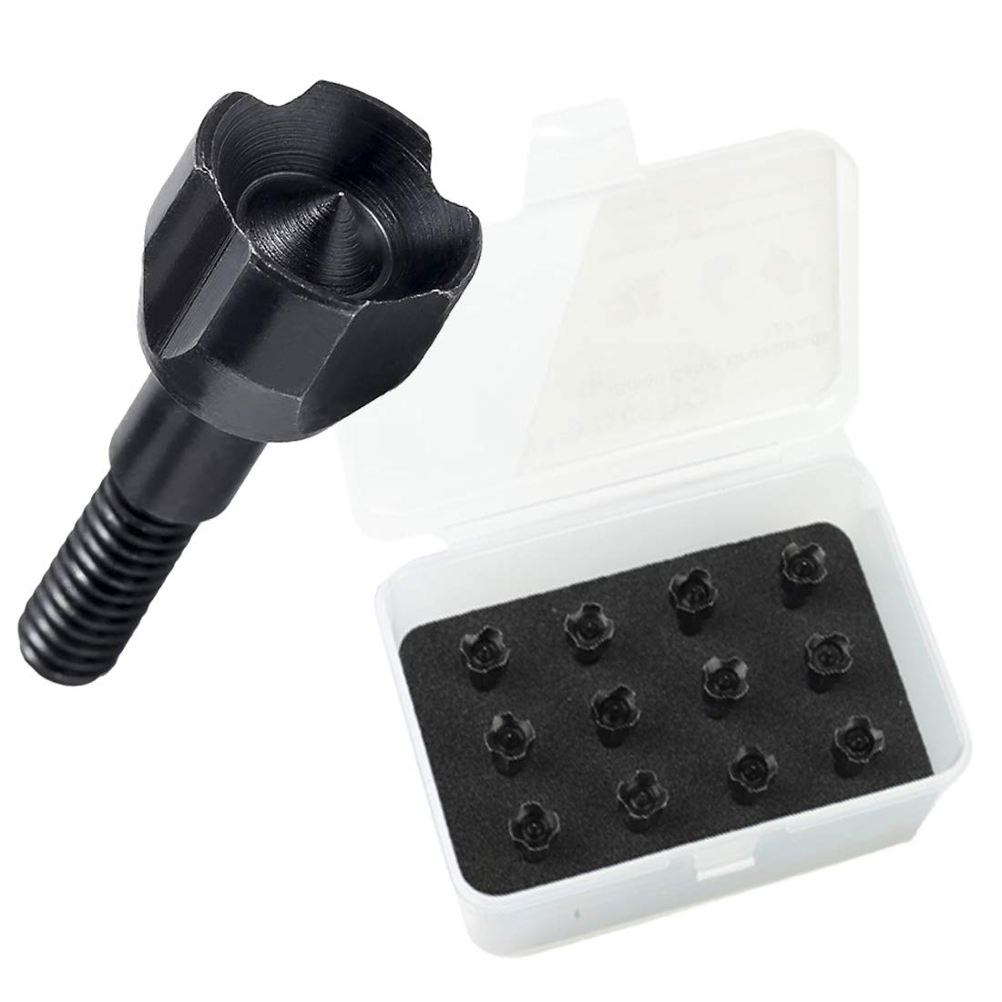 Ontsho 12PK Small Game Broadheads 100 Grain Hammer Blunt Points with Broadhead Case Small Game Arrow Tips Screw-in Arrowheads Stainless Steel