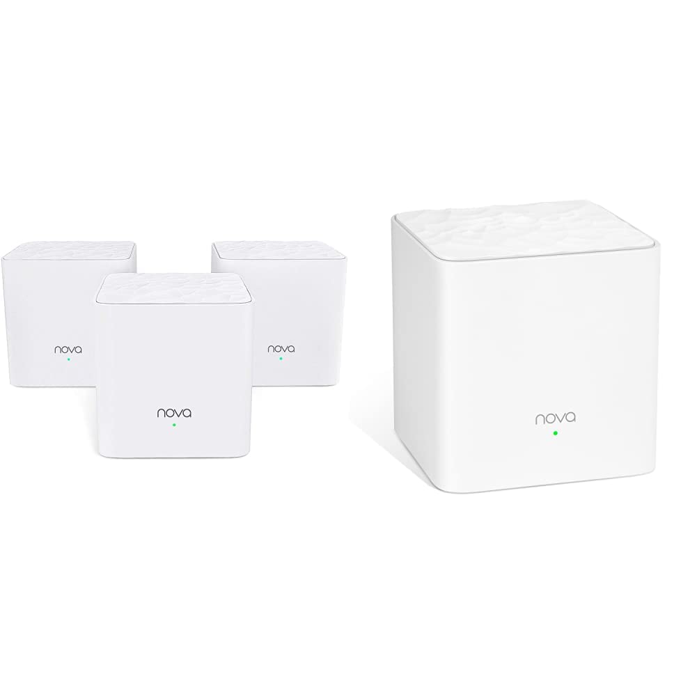 Tenda Nova Mesh WiFi System (MW3)-Up to 3500 sq.ft. Whole Home Coverage, 3-Pack & Nova Mesh WiFi System (MW3)-Up to 2000 sq.ft. Whole Home Coverage, Replaces WiFi Router and Extender, 1-Pack