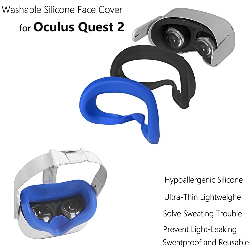 Oculus Quest 2 Silicone Cover-Oculus Quest 2 VR Eye Pad,Oculus Quest 2 Accessory Face Pad (Blue)