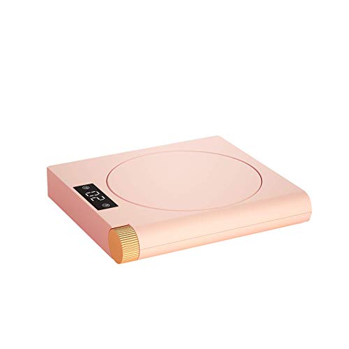 Rimin Mug Warmer for Desk with Auto Shut Off, Electric USB Coffee Cup Warmer Plate for Coffee, Milk, Tea, Water with 5 Heating Levels Degital display (1, Baby pink)