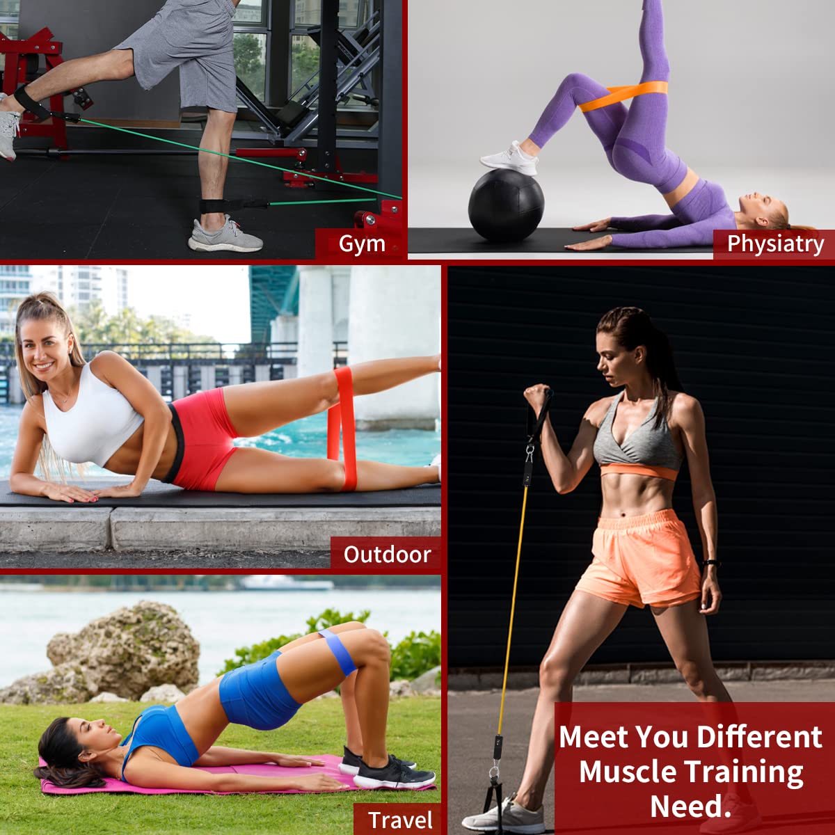VEICK Resistance Bands, Exercise Bands, Workout Bands, Resistance Bands for Working Out with Handles for Men and Women, Exercising Bands for Strength Training Equipment at Home