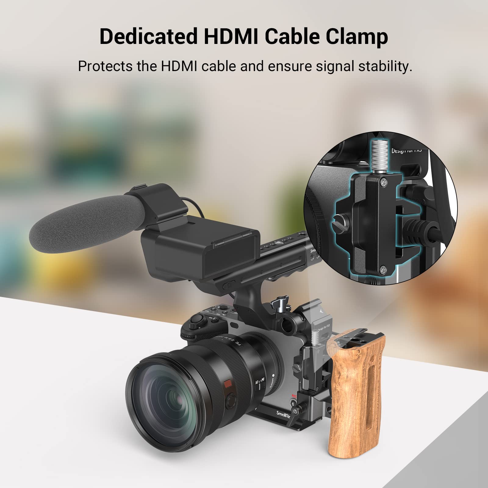 SmallRig FX3 / FX30 Handheld Kit, Complete Cage Kit with Handle Extension Rig NATO Rail HDMI Cable Clamp for Sony FX3 / FX30-3718