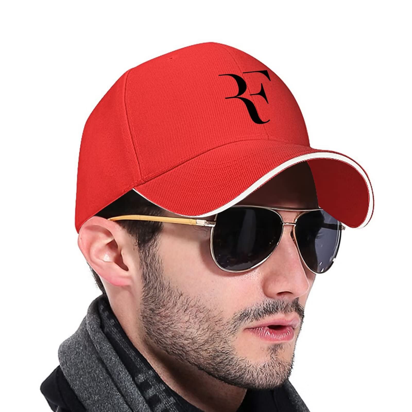 ROGER FEDERER hat Adult Unisex Cool Adjustable Sandwich Baseball caps Hats for Mens&Women's Red