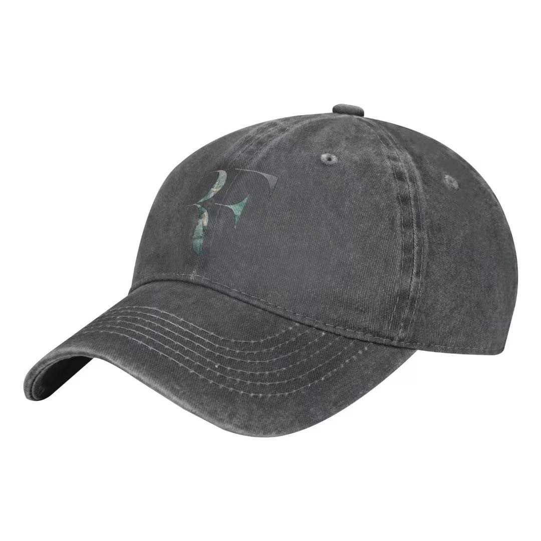 ROGER FEDERER Hat Cotton Snapback Classic Denim Cap for Men Women Adjustable Deep Heather