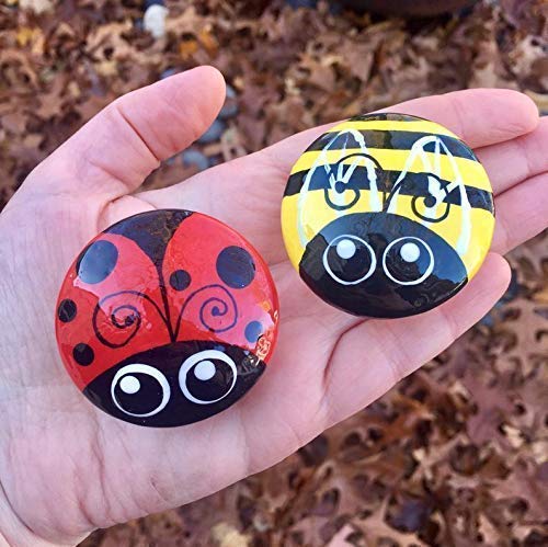 Unique and adorable hand painted red ladybug drawer cabinet pulls and knobs. 1 ½ inches round.