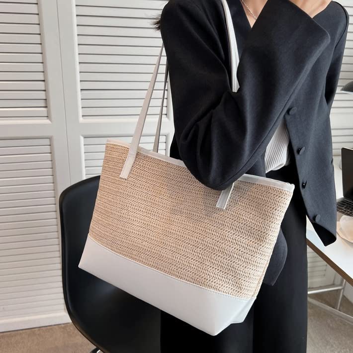 SFMZCM Large-Capacity Bag Women's Summer Casual Bag Commuting Shoulder Bag Basket Tote Bag for Women (Color : E, Size : 1)