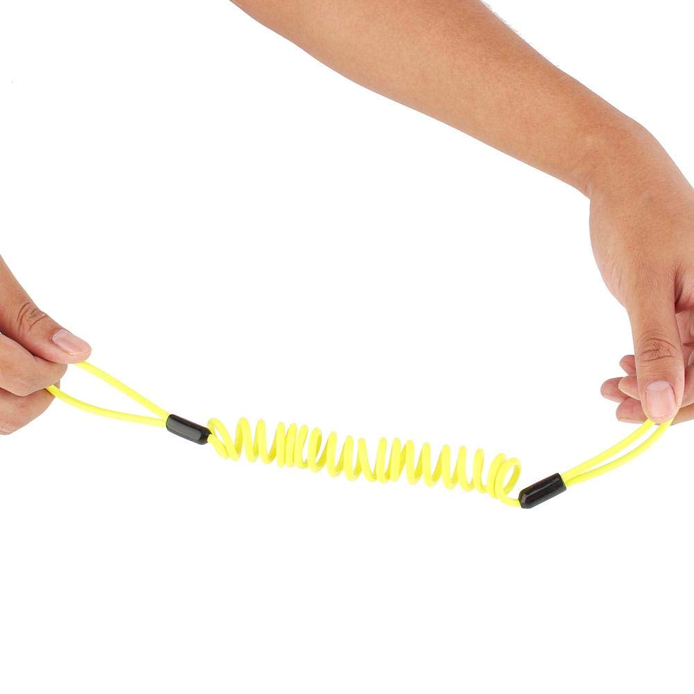 Motorcycle Reminder Cable Disc Lock Cable Anti-Theft Spring Wire Rope 3.5 MM Motorcycle Bike ATV Scooter Disc Lock Security Reminder Cable Tool Yellow Lock Reminder Cable Theft Protection on Handlebar