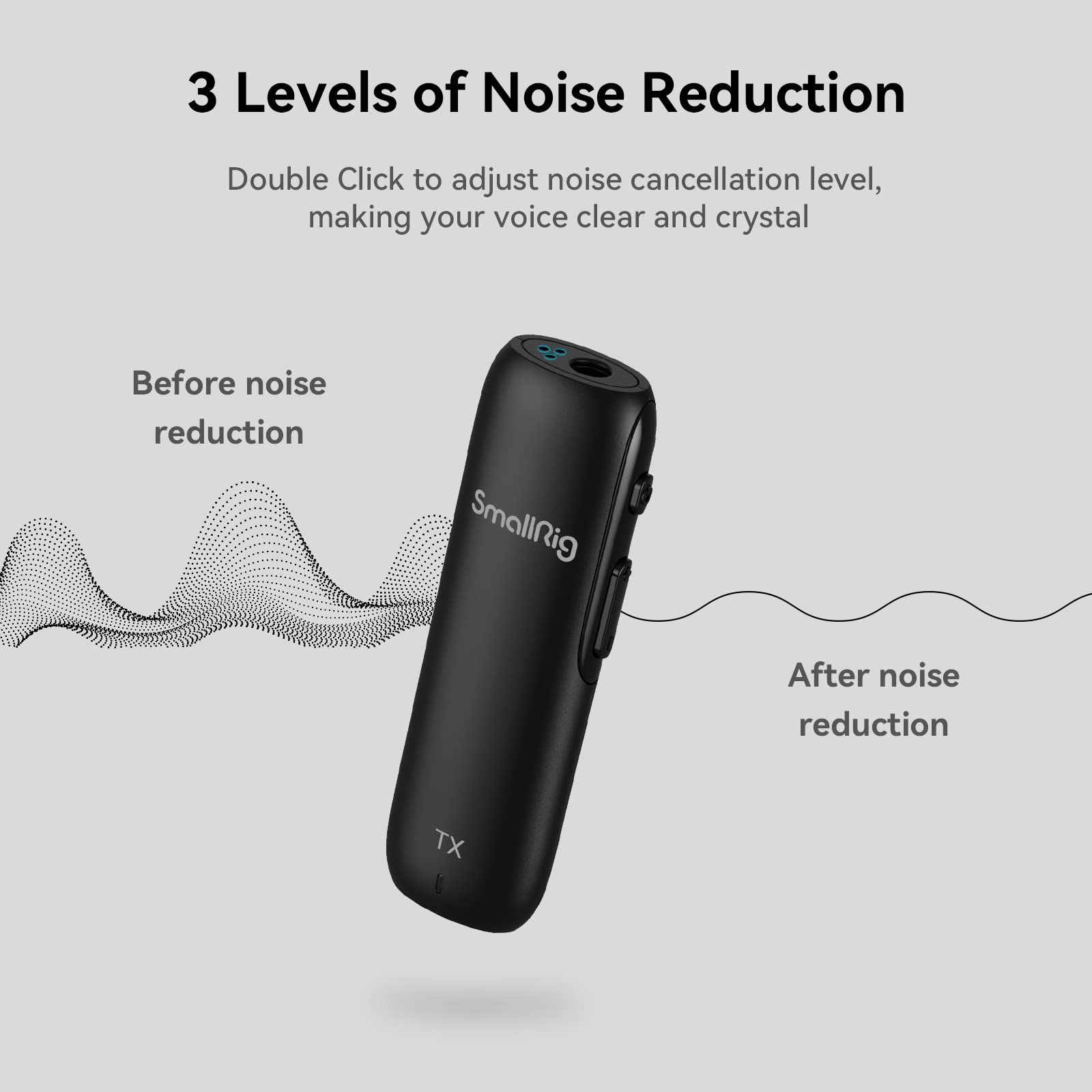 SMALLRIG Wireless Lavalier Microphone W1 for iPhone, Smartphone and Action Camera, Phone Wireless Microphone, Plug & Play Clip-on Mic for YouTube, Vlogging & Live Streaming - 3495B