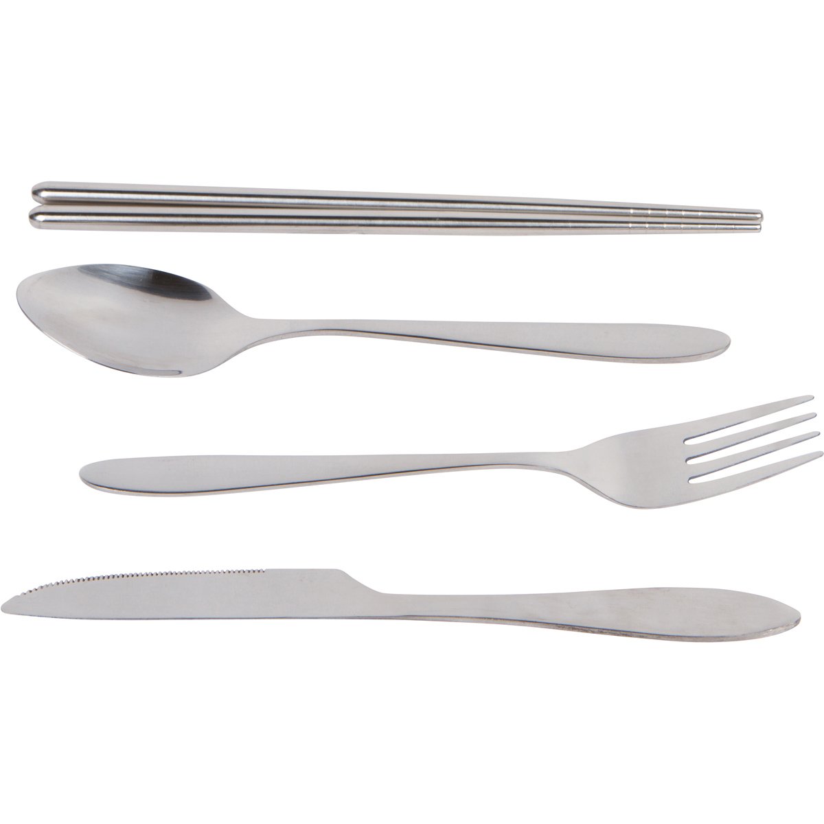 Roaming Cooking Reusable Travel Utensils with Case | Fork and Spoon Set with Knife, Chopsticks and Optional Reusable Straw– Office, Travel, or Camping Accessories| Lightweight Sturdy Reusable Utensils