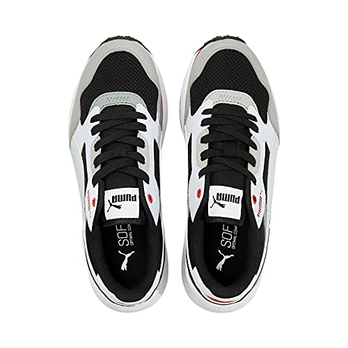 PUMA unisex child R78 Sneaker, Puma Black-puma White-limestone, 6 Big Kid US