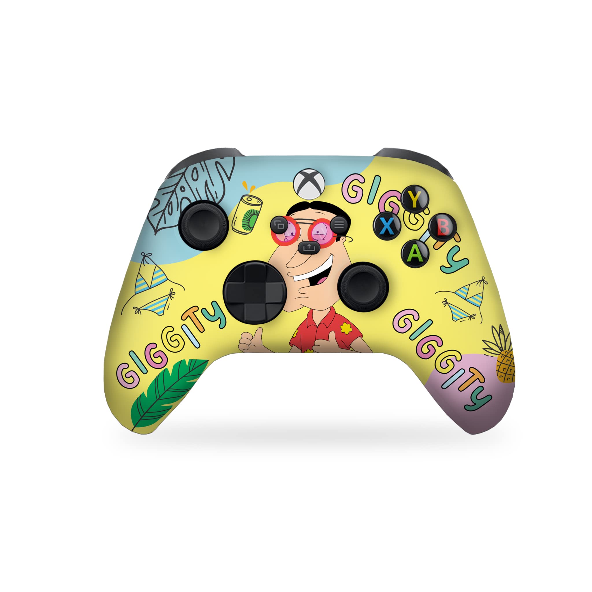 Quagmire Gigity Customised Wireless Controller for Xbox by BCB. Original Xbox Controller Compatible with Xbox One / Series X & S Console. Customized with Water Transfer Printing (Not a Skin)