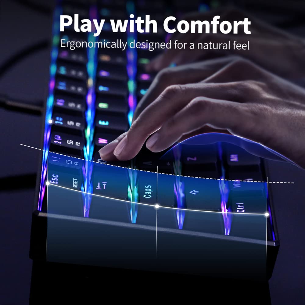 MOTOSPEED CK61 RGB Mechanical Gaming Keyboard OUTMU Blue Switches Keyboard 61 Keys Anti-ghosting with Backlight for Gaming Black