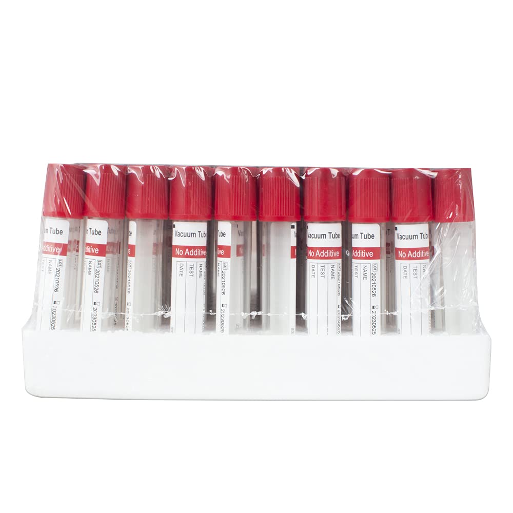 Veterinary Lab Vacuum Collection Tubes, 12 x 75mm, 5mL, 100pcs, Pet Supplies