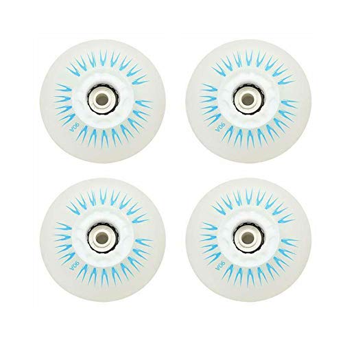 Meshin 4PCS Flash Inline Skate Wheels 90A LED Lighting Skating Wheels Outdoor Flash Flashing Roller 80MM/76MM/72MM/68MM Roller Skates Light-up Wheels