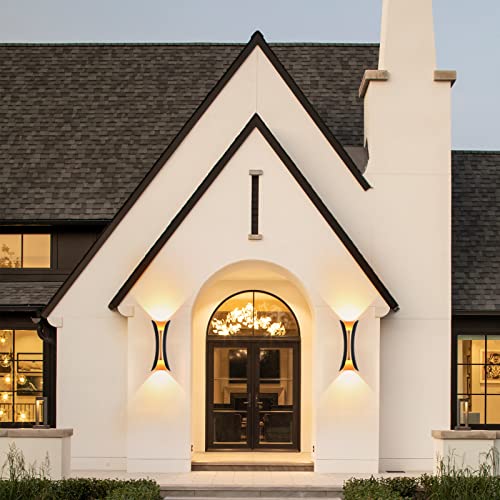 rosysky Outdoor Wall Light 30W LED Modern Exterior Light Fixture Black Aluminum Outdoor Sconces Wall Lighting Waterproof for Porch Patio Garage
