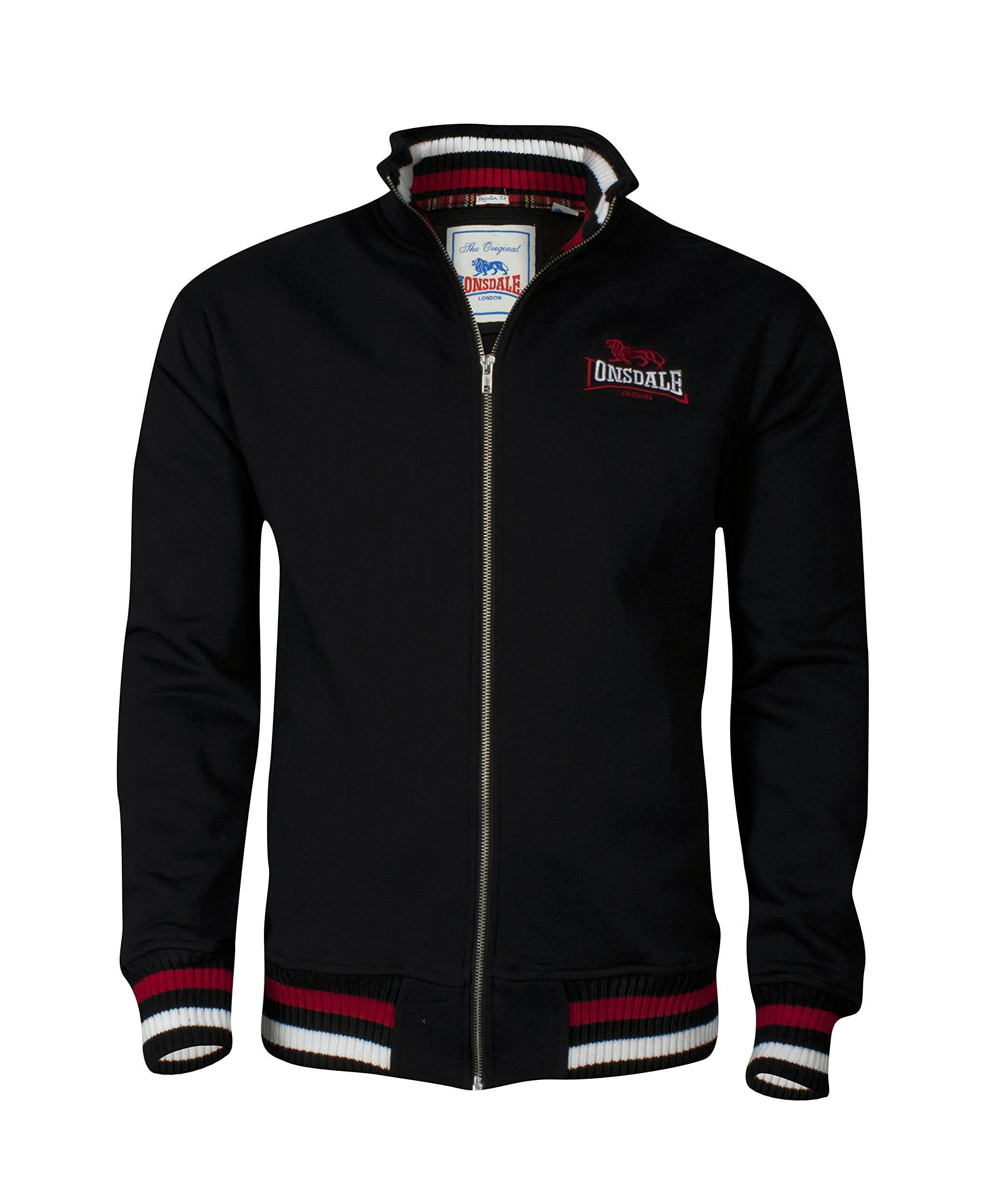 Lonsdale DOVER Black Zip Jacket Sweatshirt Regular Fit (X-Large (XL) Regular-Fit)