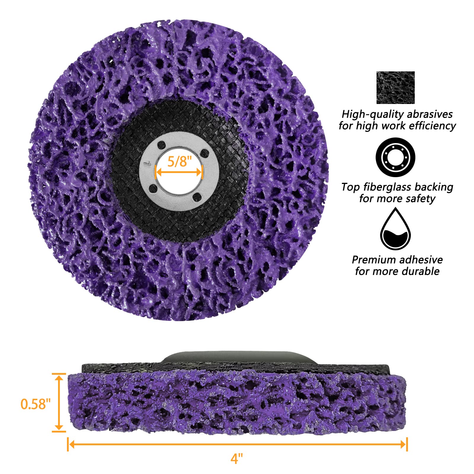 LIZMOF Stripping Wheel, Strip Discs for Angle Grinder, Rust Remover Wheel for Clean and Remove Paint Rust and Oxidation,4'' x 5/8'', 5PACK