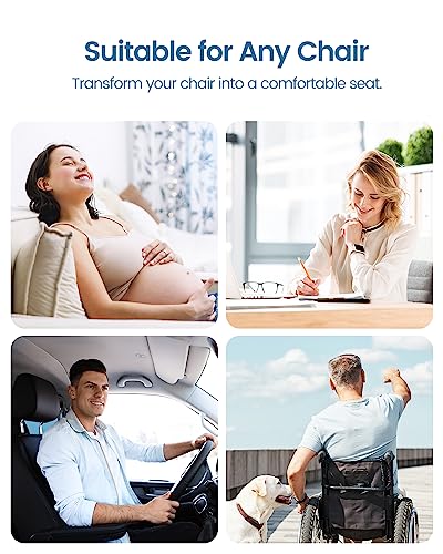 Multifunction Seat Cushion with Removable Insert for Long Sitting, Ergonomic Office Chair Cushion for Hemorrhoid, Sciatica, Tailbone Pain Relief, Non-Slip Memory Foam Butt Pillow for Office, Home, Car