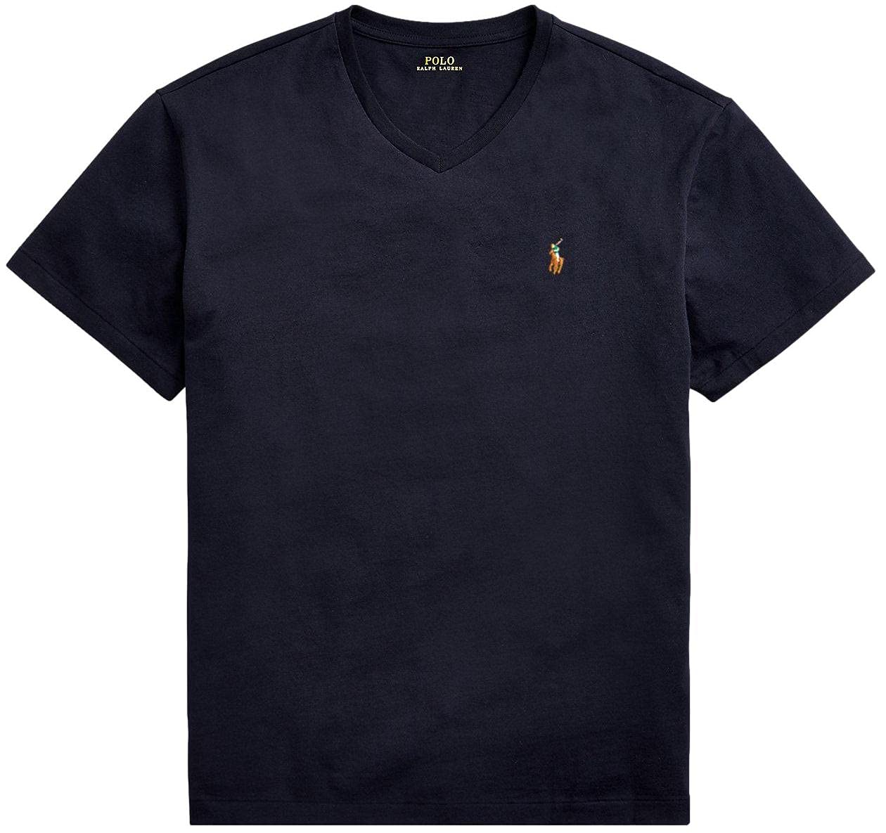 POLO RALPH LAUREN Mens T-Shirt V-Neck (M, NavySigPony)