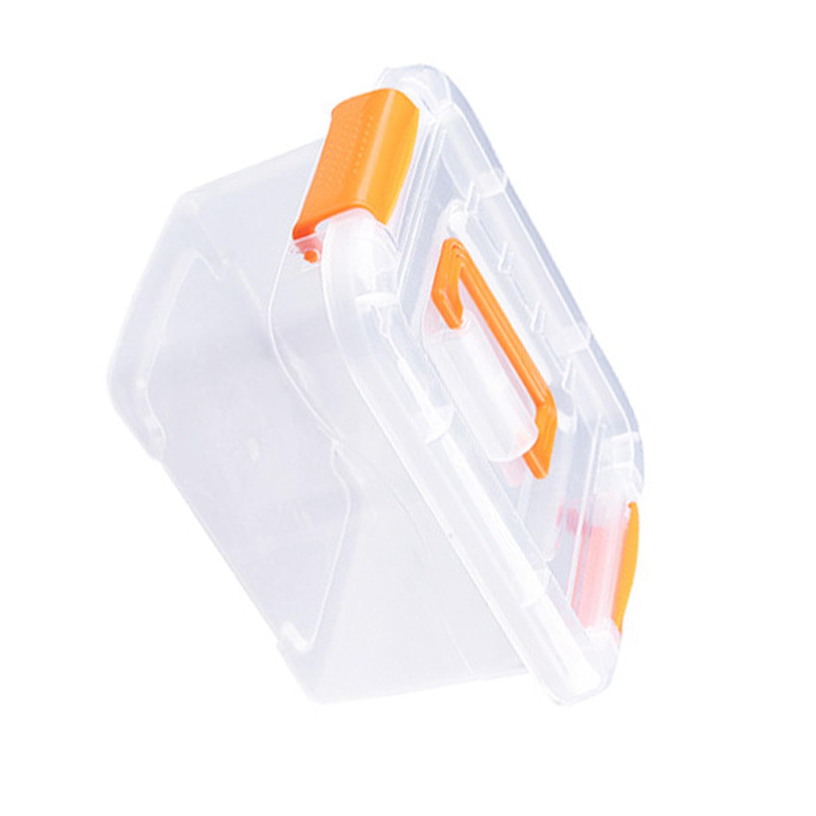 WOHPNLE Plastic Storage Bin, Storage Latch Bin Box Portable Handle Storage Bin Container Heavy Duty Clear Storage Latch Container Box for Organizing (L)
