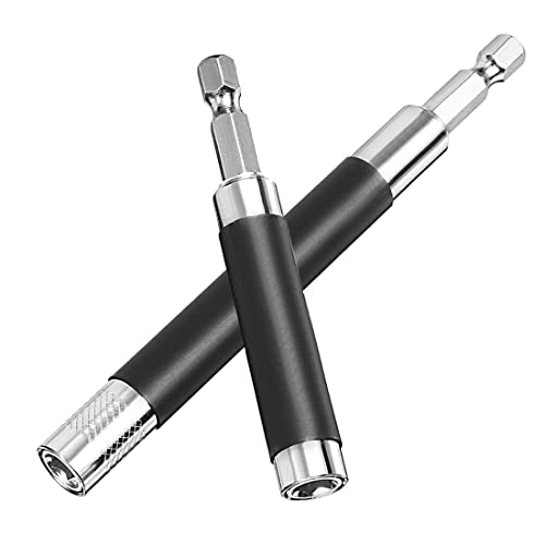 SeonFook 3pcs Magnetic Drive Guide Quick Release Screwdriver Bit Holder Extension with 1/4 Inch Hex Shank Drill Bit Tip Holder Connection Rod Adapter Sleeve for Nuts Drill and Handheld Driver