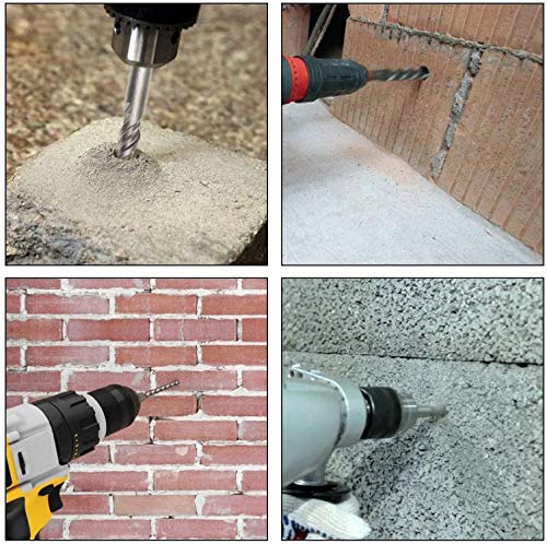 Rotary Hammer SDS Plus Drill Bits & Chisels Set- 20Pcs Concrete Masonry SDS Plus Drill Bits with Portable Plastic Box- SDS Plus Shank Fits Rotary Hammer
