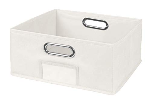 Niche Cubo Low Open Folding Fabric Bin, Single, White