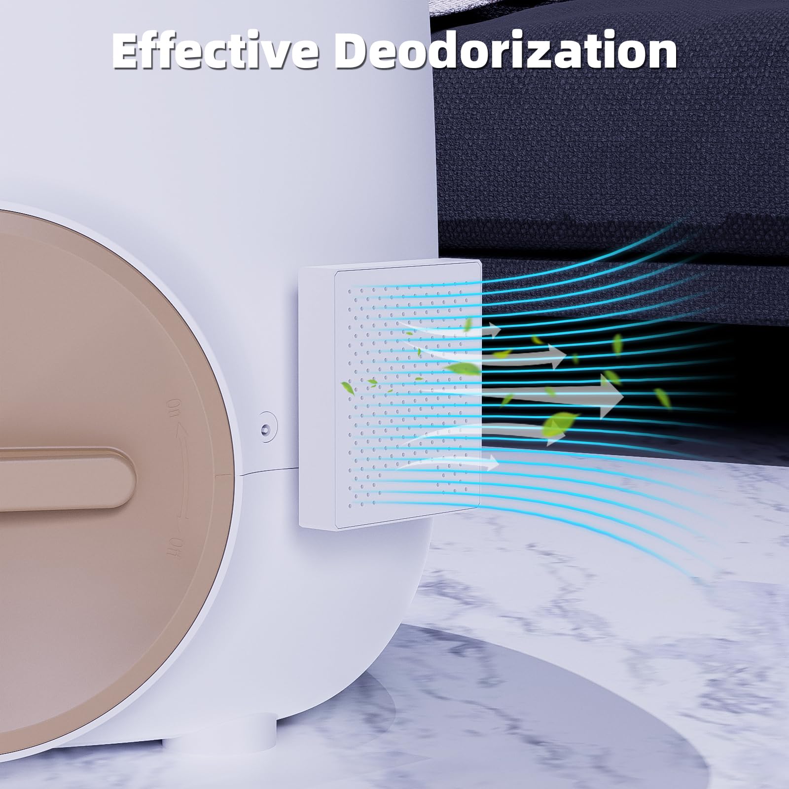 REDSASA Deodorization Air Purifier for Self Cleaning Cat Litter Box, Odor Free, Safe For Cat, white
