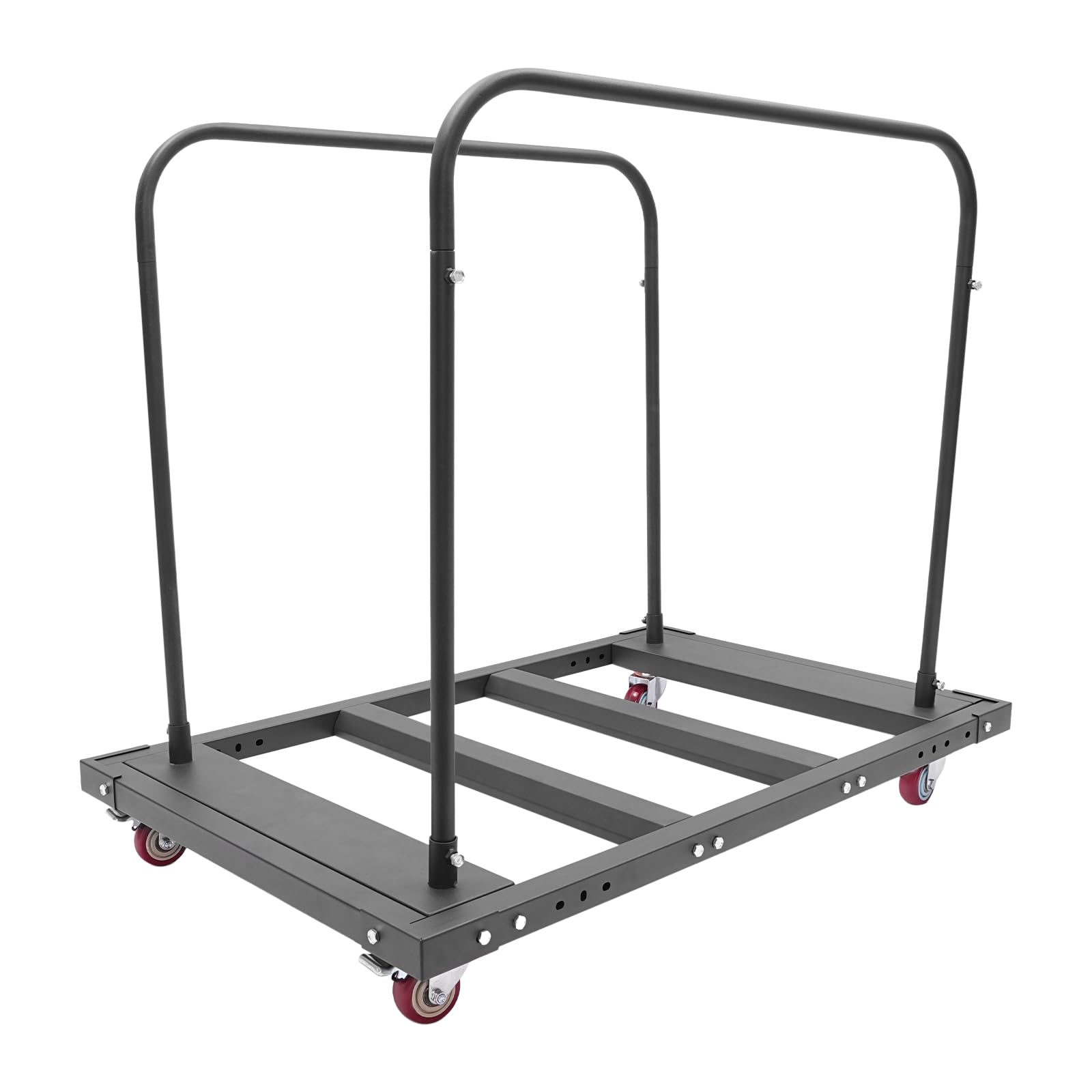 LIYUANJUN Folding Table Cart with Wheels, 29×45×39 Inch Folable Table Trolley for 10 Table Capacity Practical Handle Heavy Duty Panel Dolly for Schools Offices Homes, Black